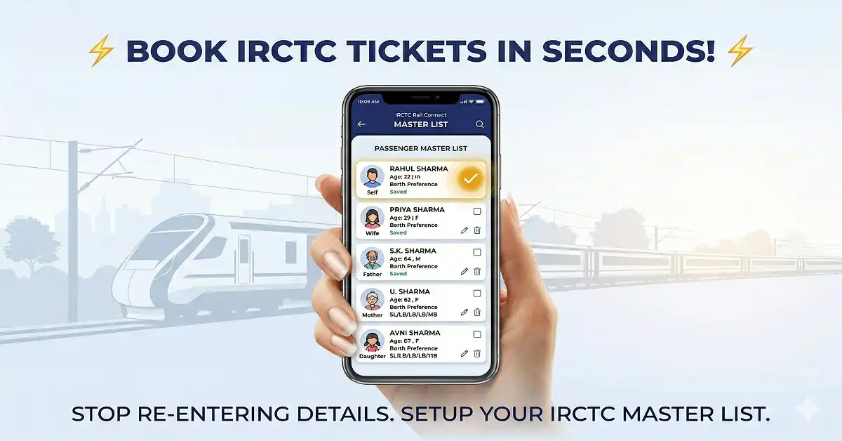 IRCTC Master List Explained: Book Train Tickets in Seconds (Step-by ...